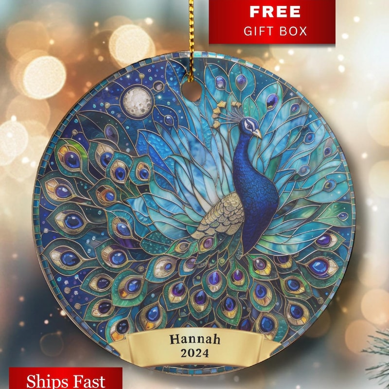 Personalized Ornaments Peacock - Etsy