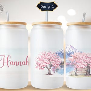 Personalized Japanese Cherry Blossom Iced Coffee Frosted Tumbler Sakura ...