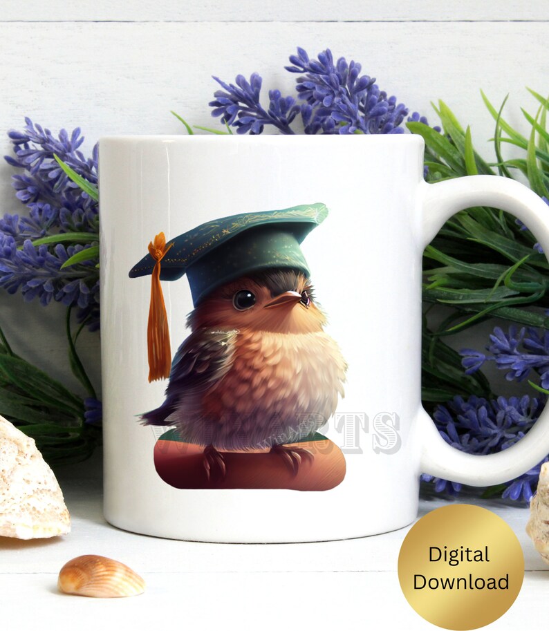 Cute Bird With Graduation Hat Clipart Transparent Background Printable ...