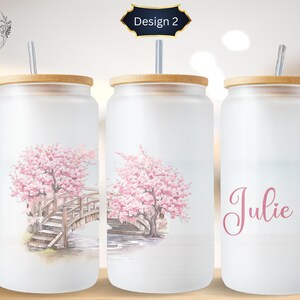 Personalized Japanese Cherry Blossom Iced Coffee Frosted Tumbler Sakura ...