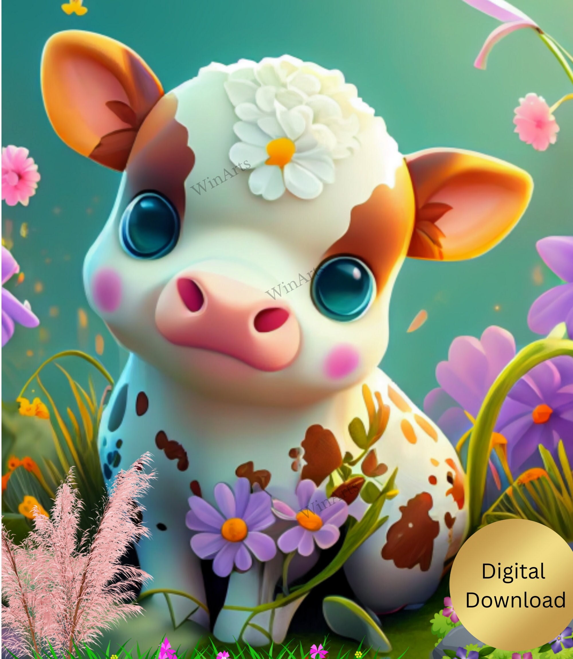 Cute Baby Cow Wallpaper