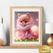 Cute Fox in Pink Dress Art Printable, Digital Instant Download, Digital ...