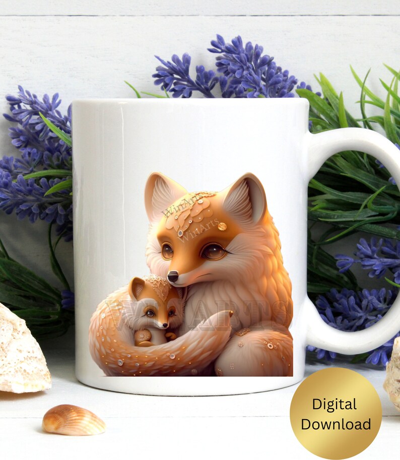 Cute Mama Mom & Baby Fox Clipart PNG Woodland Animals Transparent ...