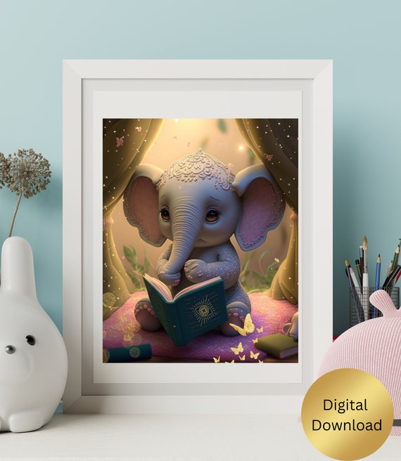 Elephant Reading A Book