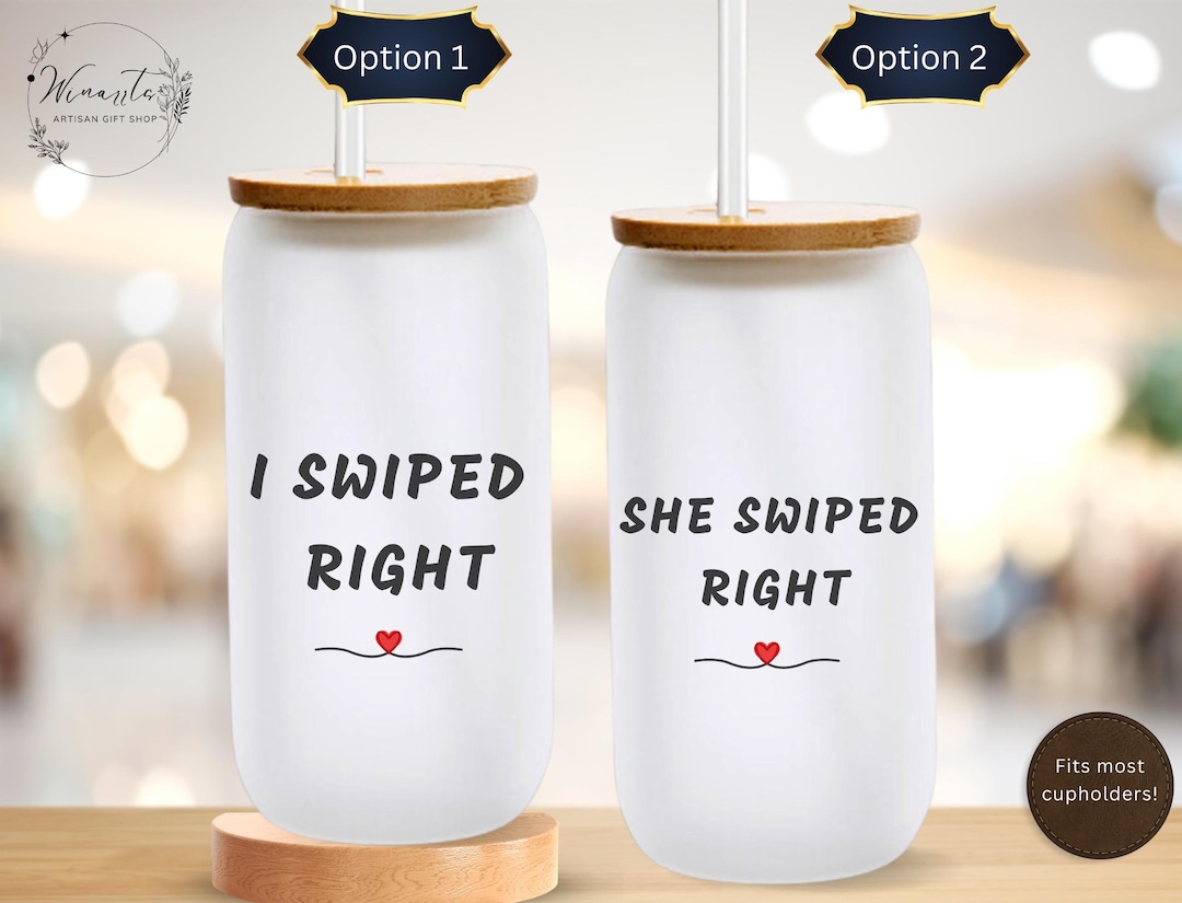 Mr and Mrs Ice Coffee Tumblers Personalized Couple Coffee Mug Unique Wedding Gift Funny I Swiped ...