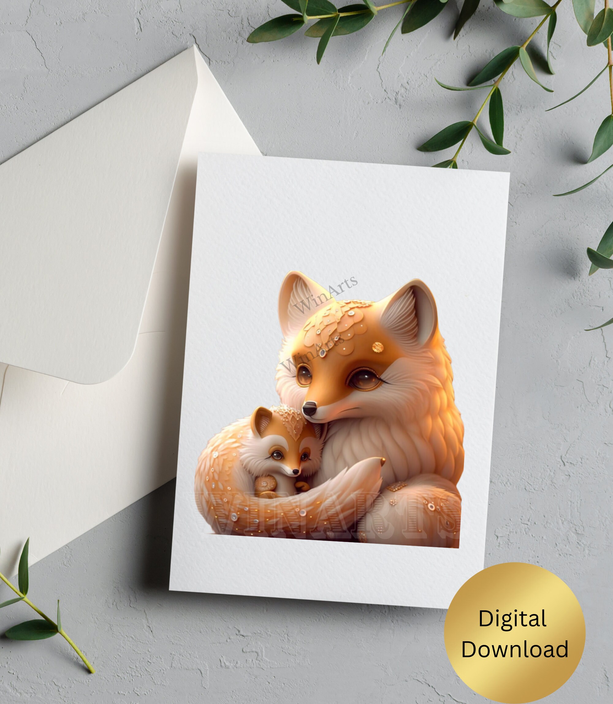 Cute Mama Mom & Baby Fox Clipart PNG Woodland Animals Transparent ...