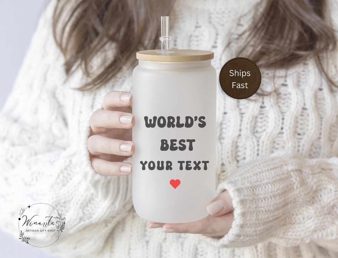 World's Best Mug Customizable Iced Coffee Frosted Tumbler Personalize ...