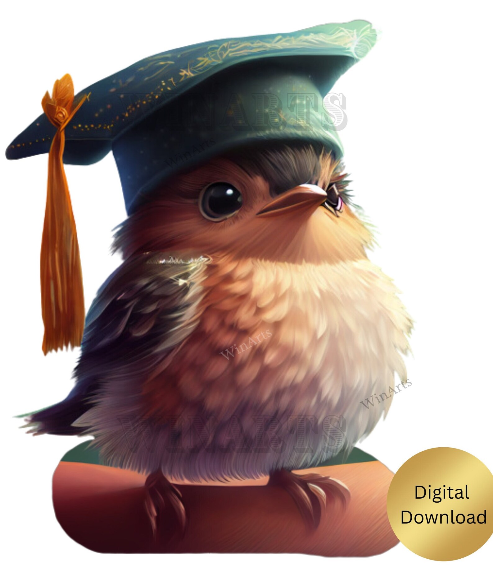 Cute Bird With Graduation Hat Clipart Transparent Background Printable ...