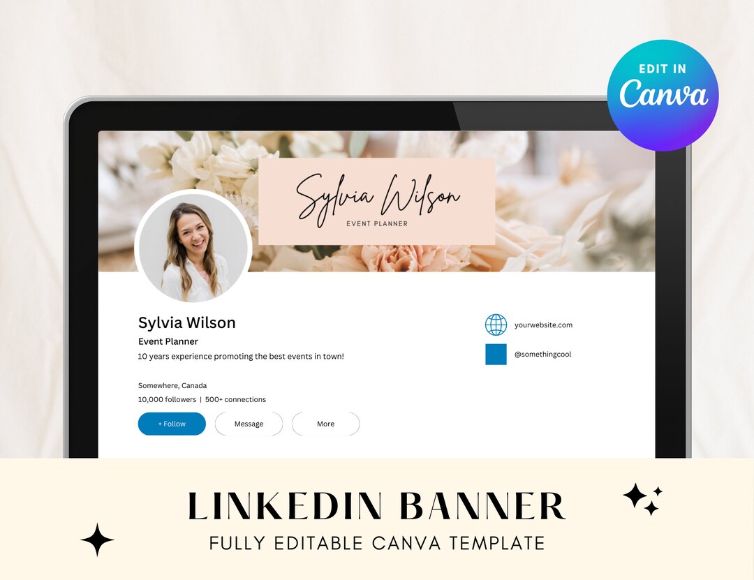 Linkedin Banner Canva, Editable Template, Aesthetic Minimalist Banner ...
