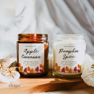 Editable Fall Candle Label Template, Customizable Label Canva Template ...