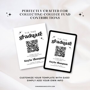 Tip the Grad, Printable Tip the Graduate Sign With Editable QR Code ...