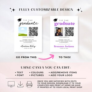 QR Code for Grad Party, DIY Tip the Grad Table Sign, Venmo Cash Gift ...