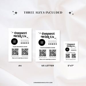 Scan to Connect With Us Editable QR Code, Printable Lets Get Social ...