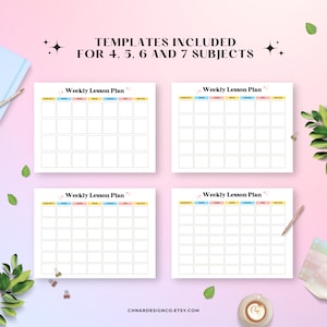 Simple Weekly Lesson Plan Template Editable in Canva and Fillable PDF ...