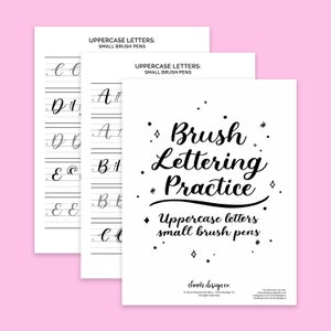 Brush Lettering Practice - Uppercase Letters - DIGITAL DOWNLOAD - Intro ...