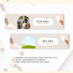 Linkedin Banner Template, Editable Canva Template, Boho Aesthetic ...