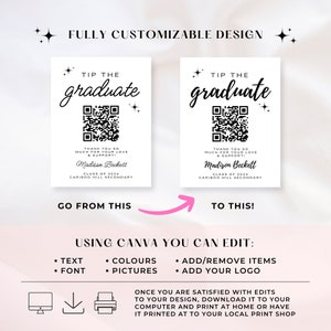 Tip the Graduate Sign, QR Code for Grad Party, Cashapp Venmo Gift for ...