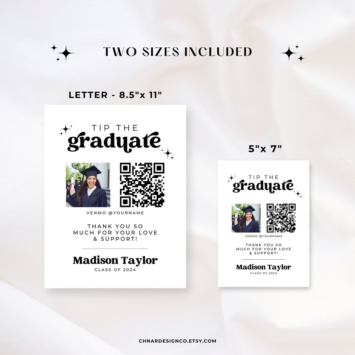 Tip the Graduate Sign, Graduation Party Sign With Editable QR Code ...
