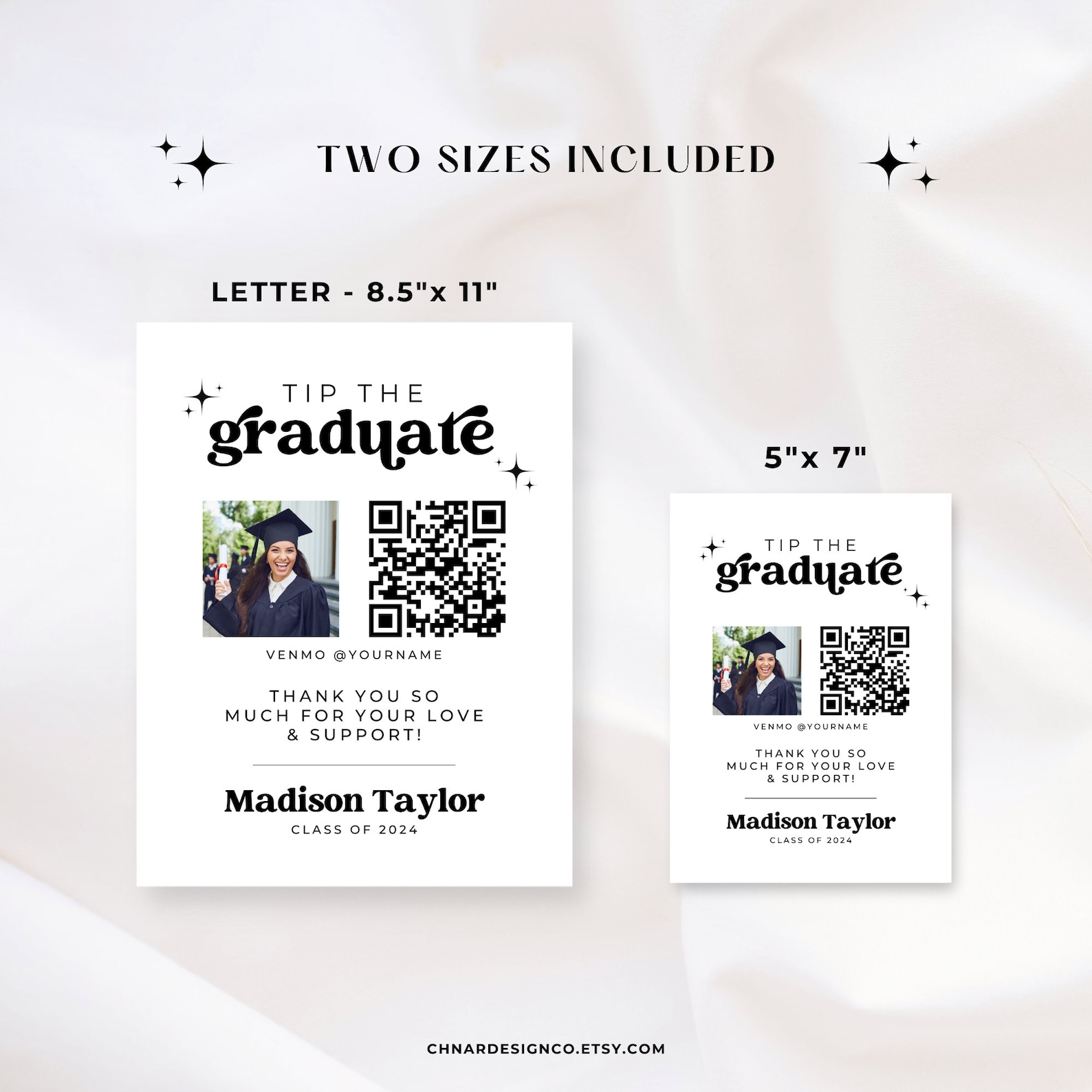 Tip the Graduate Sign, Graduation Party Sign With Editable QR Code ...