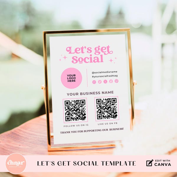 Lets Get Social Sign - Etsy