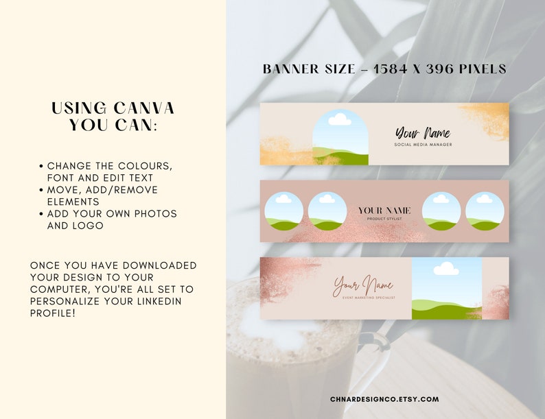 Linkedin Banner Canva Template Bundle Editable Banner - Etsy