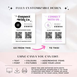 Scan to Connect With Us Editable QR Code, Printable Lets Get Social ...