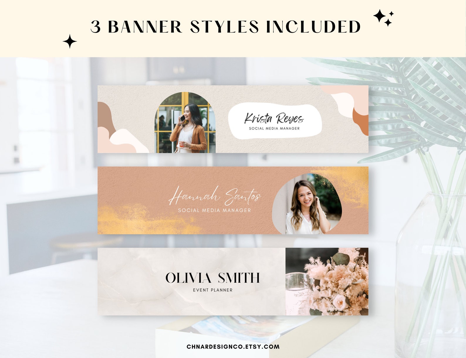 Linkedin Banner Template Bundle, Edit in Canva, Professional Banner for ...