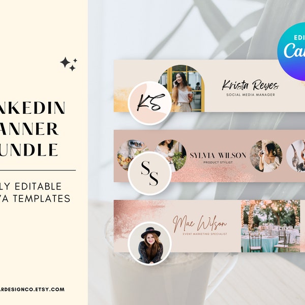 Canva Linkedin Banner - Etsy
