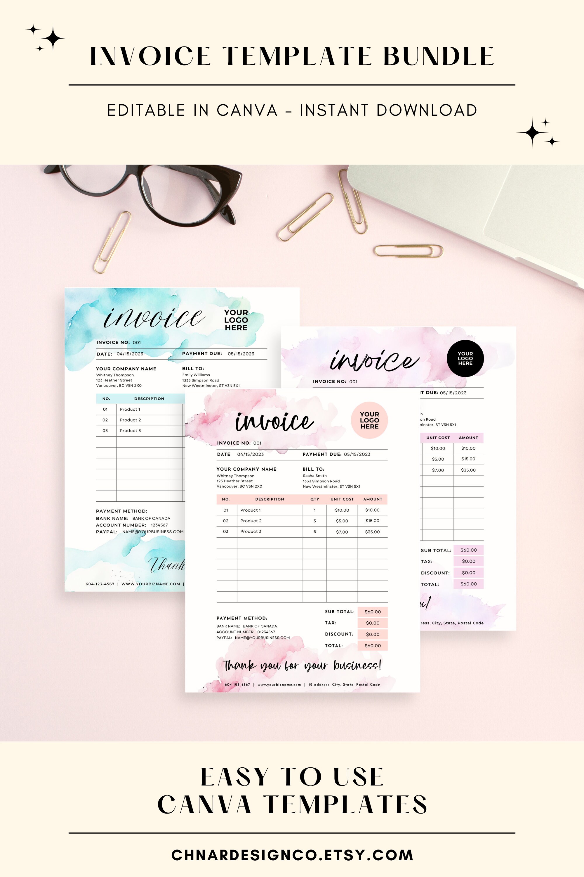 Invoice Schedule Template Simple Billing Invoice Template - Etsy Australia