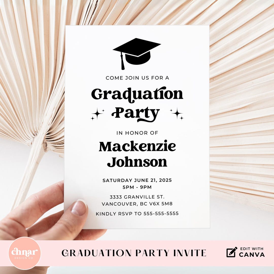 Editable Graduation Announcement Party Inserts, Mini Grad Card Insert ...