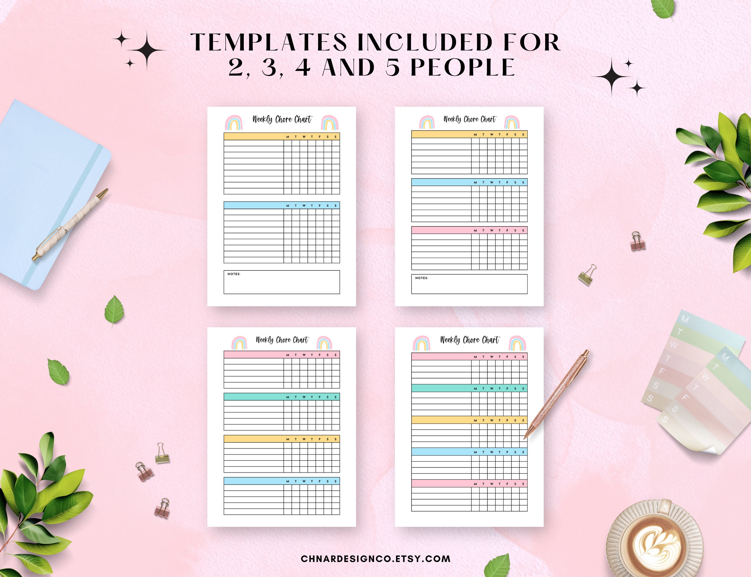 Editable Cleaning Schedule Template, Family Chore Chart, Editable PDF ...