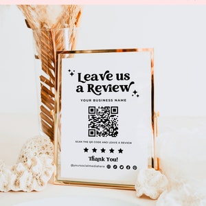 Leave Us A Review Sign, Editable QR Code Sign, Printable Ask for Review ...