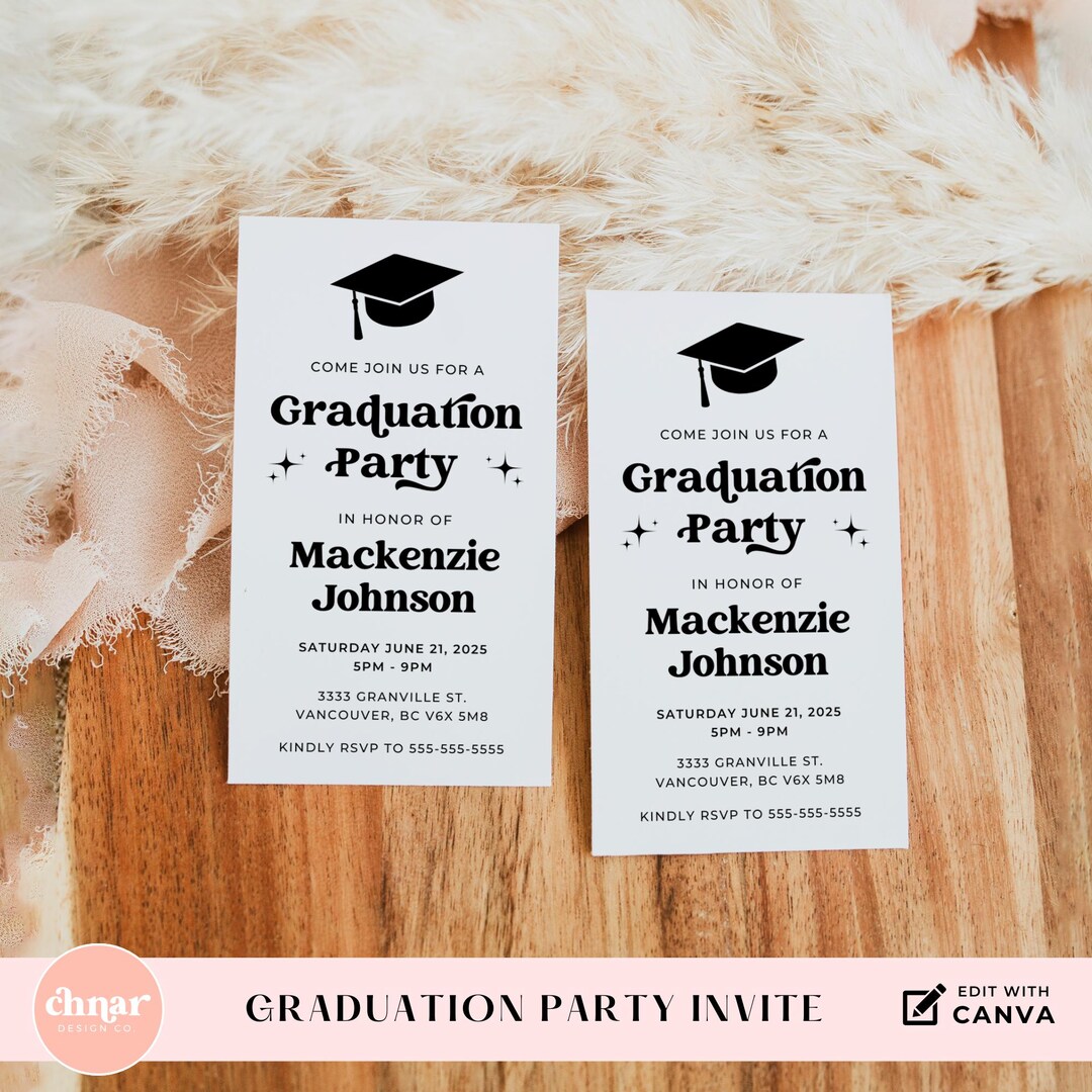 Graduation Party Invitation Insert Template, Class of 2025 Grad Invite ...