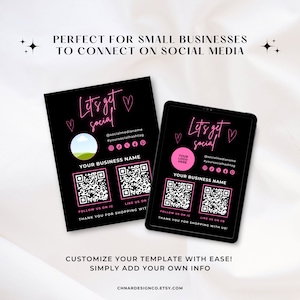 Printable Follow Us QR Code Sign for Pop up Event, Editable Let's Get ...