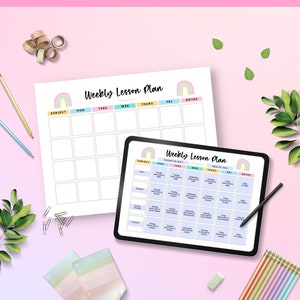 Printable Weekly Lesson Plan Template Preschool, Edit in Canva and ...
