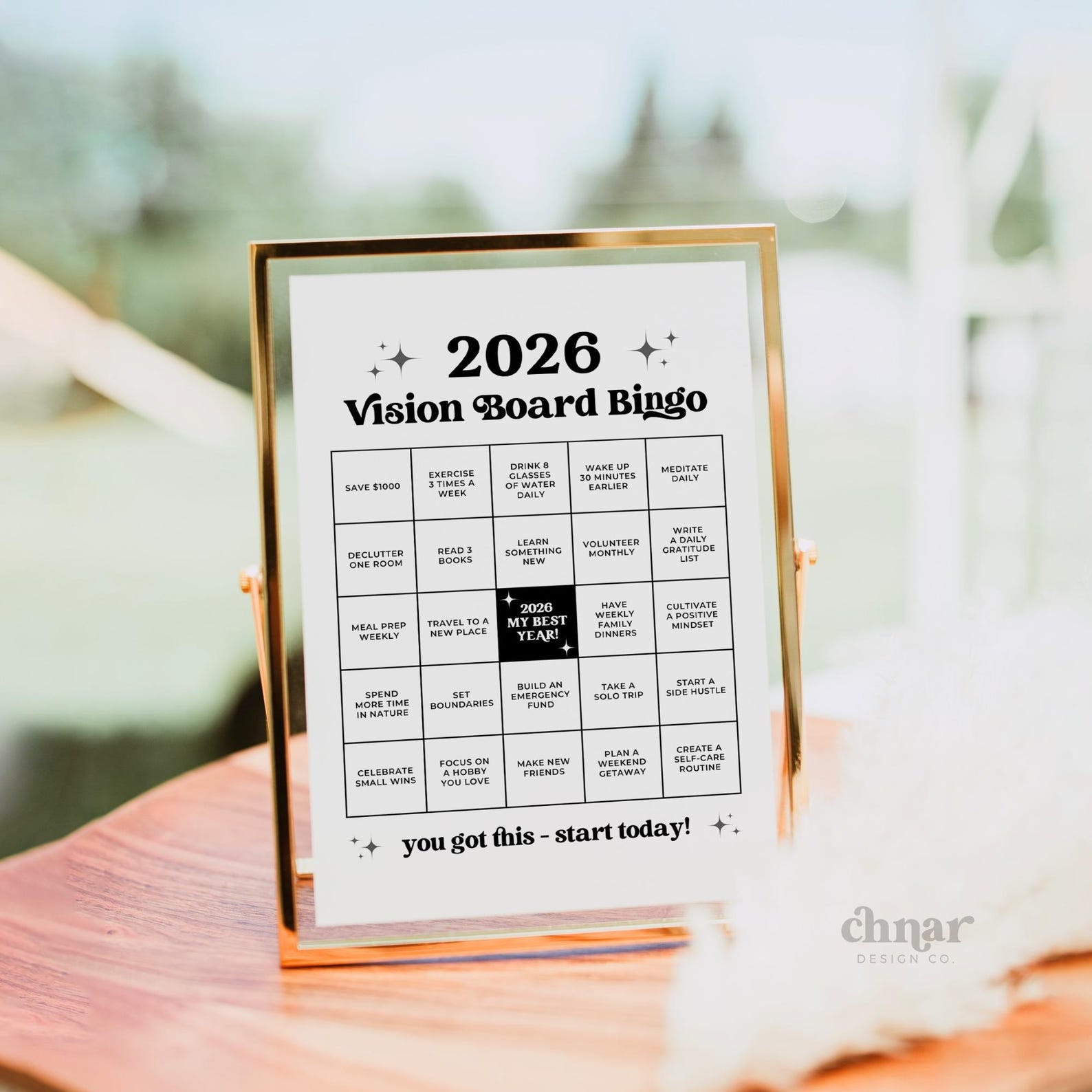 Editable Vision Board Bingo Card, New Year Resolution Goals Tracker ...