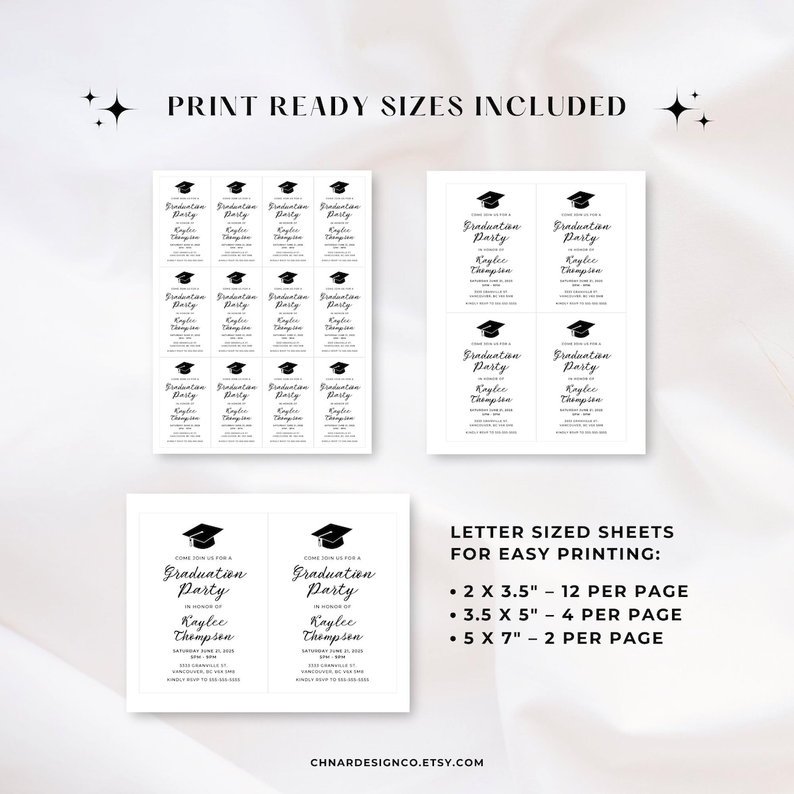 Graduation Party Insert Template, Editable Grad Party Invite Graduation ...