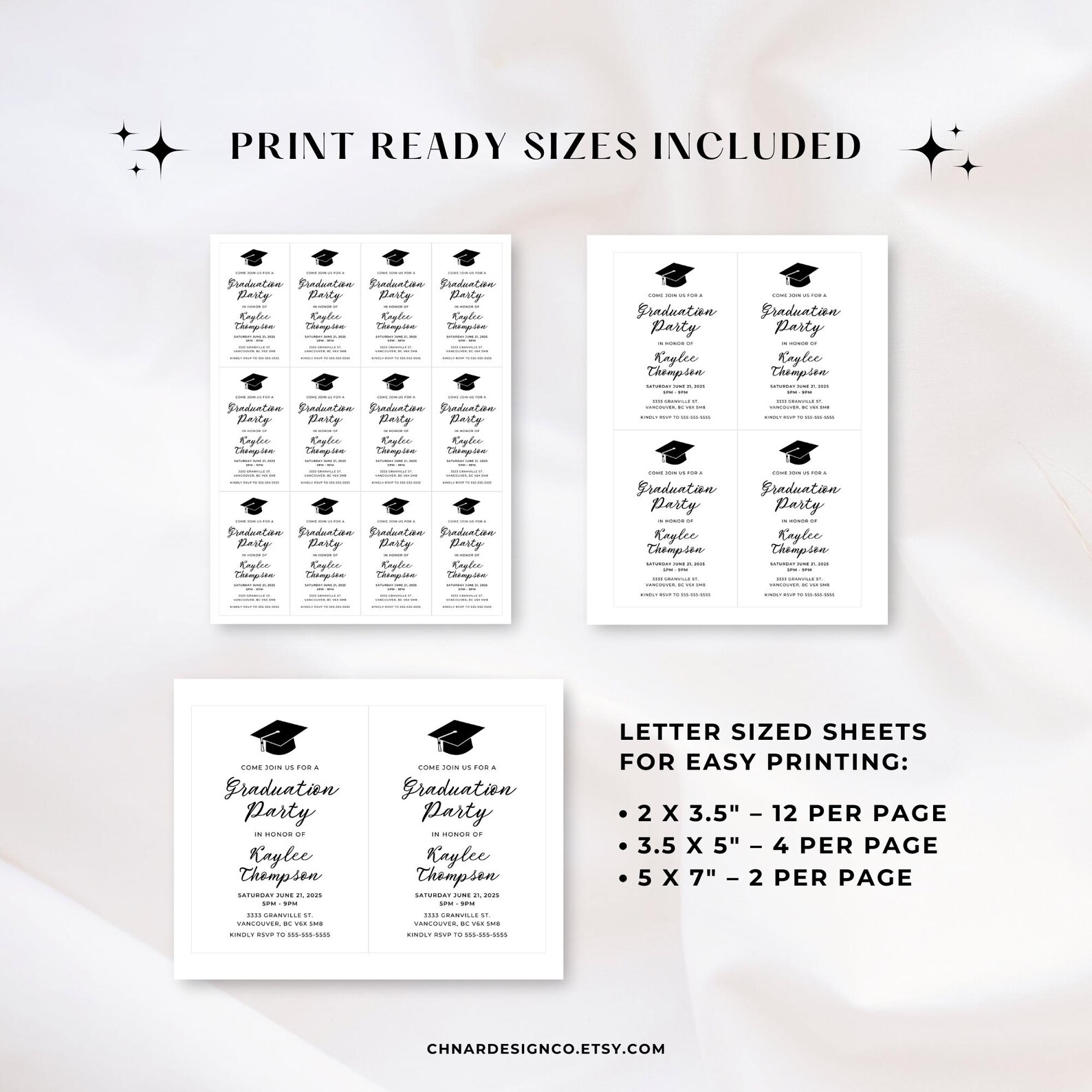 Graduation Party Insert Template, Editable Grad Party Invite Graduation ...
