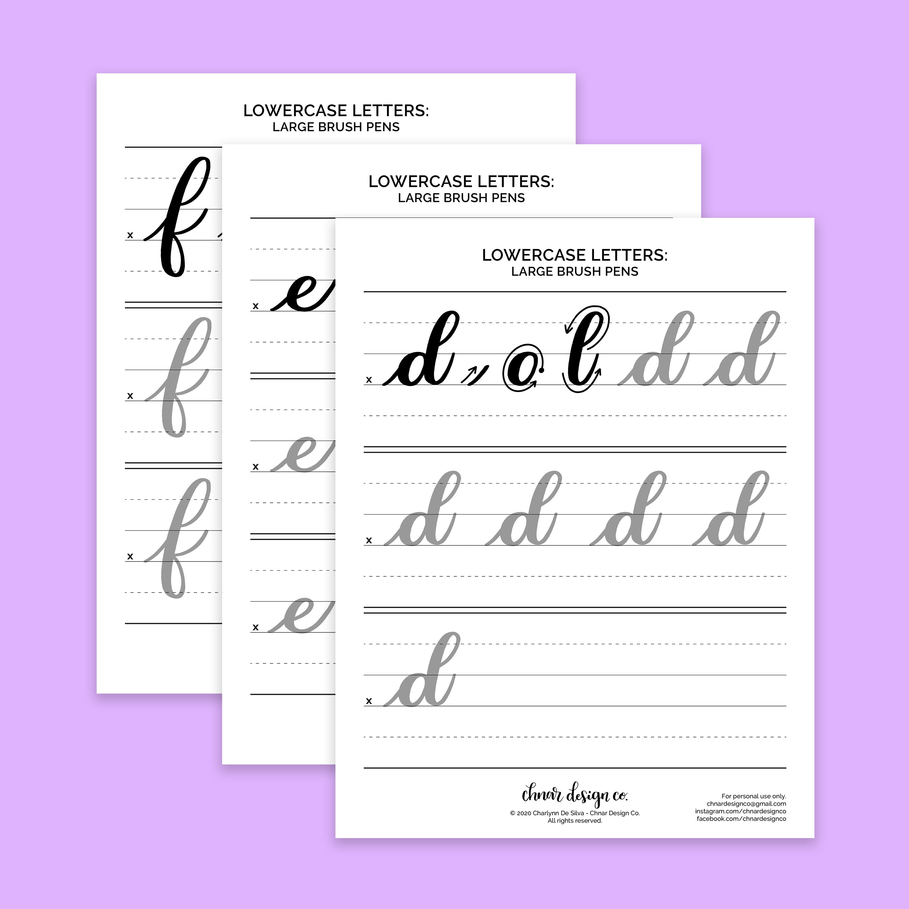 Brush Lettering Basics Lowercase Letters LARGE Brush Pens - Etsy
