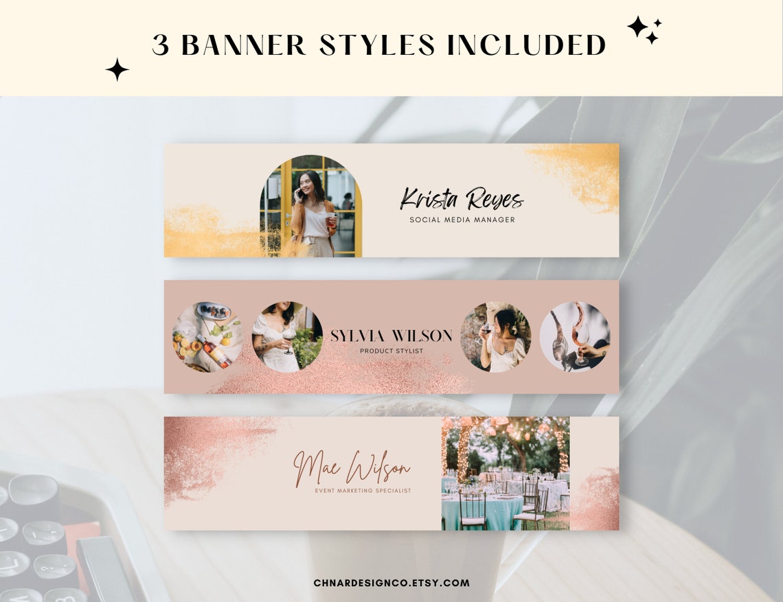 Linkedin Banner Canva - Template Bundle, Editable Banner, Professional ...