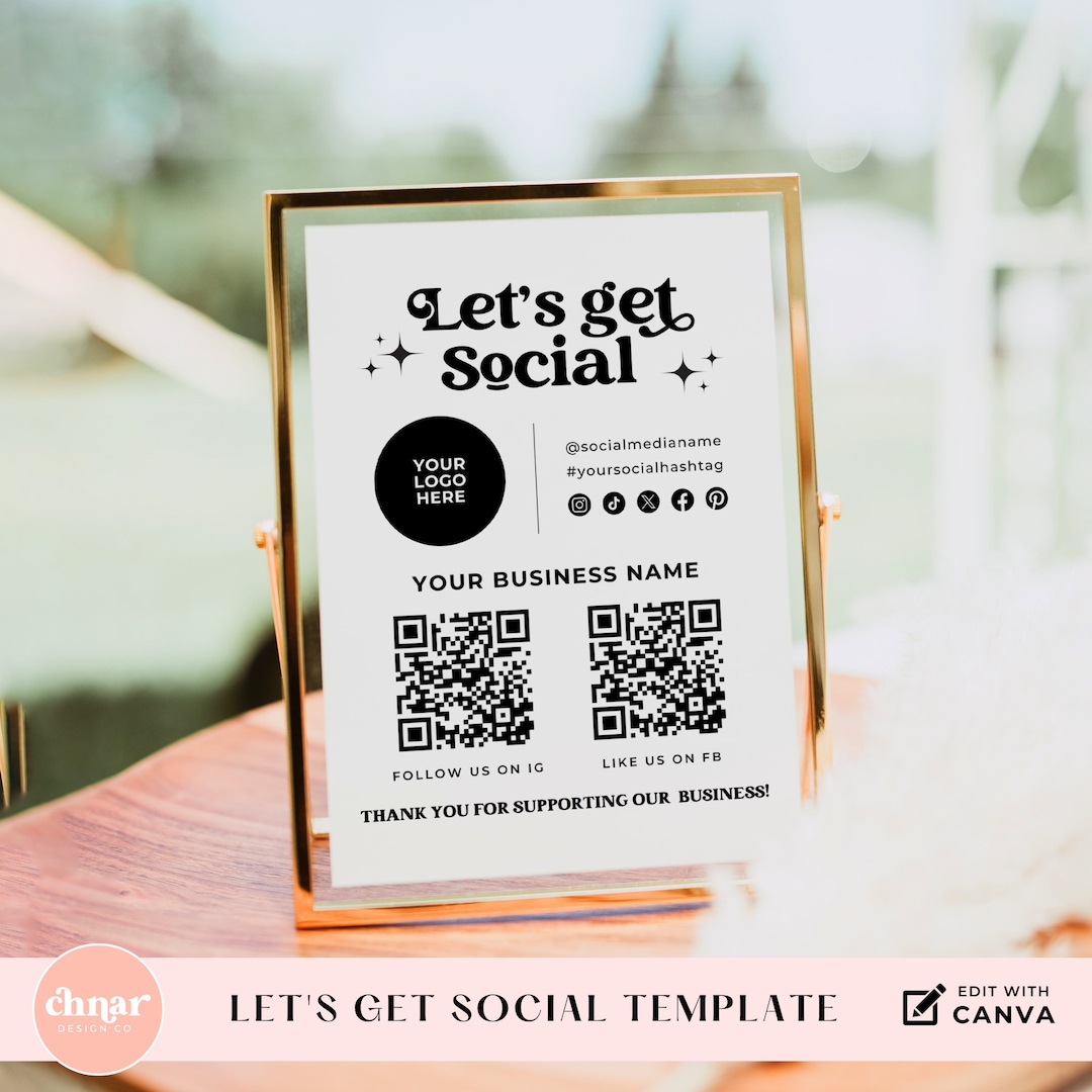 Let's Get Social QR Code, Connect With Us on Social Media, Pop up Event ...