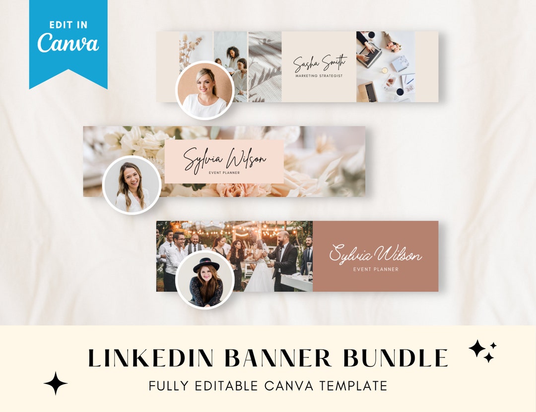 Linkedin Banner Canva Template Bundle, Edit in Canva, Professional ...