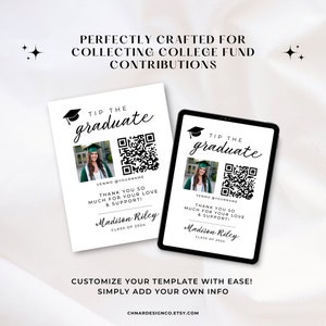 QR Code for Grad Party, DIY Tip the Grad Table Sign, Venmo Cash Gift ...