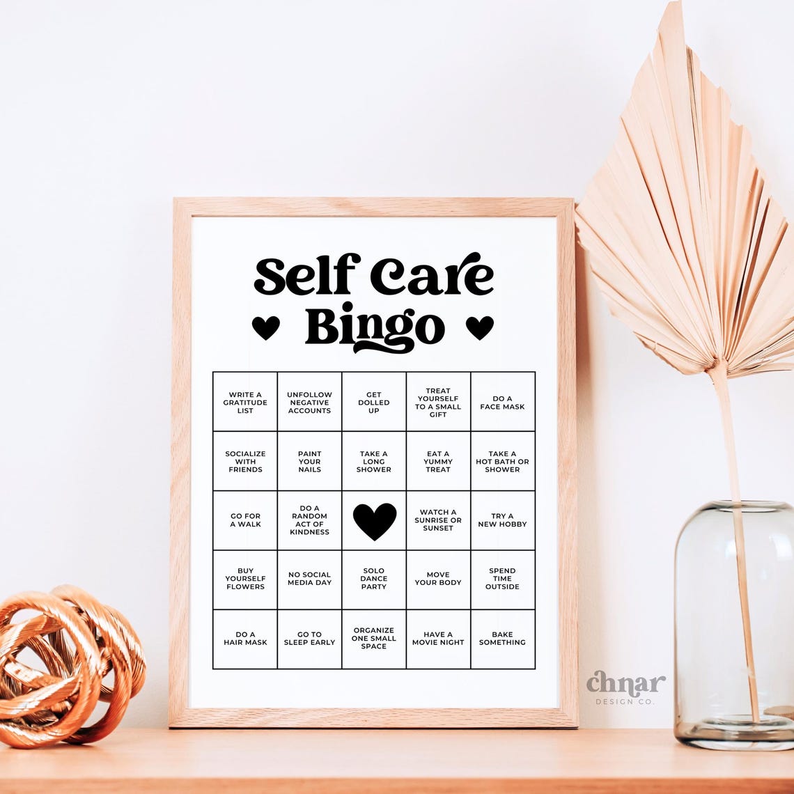 Self Care Bingo Printable, Prefilled Self Care Challenge, Wellness ...
