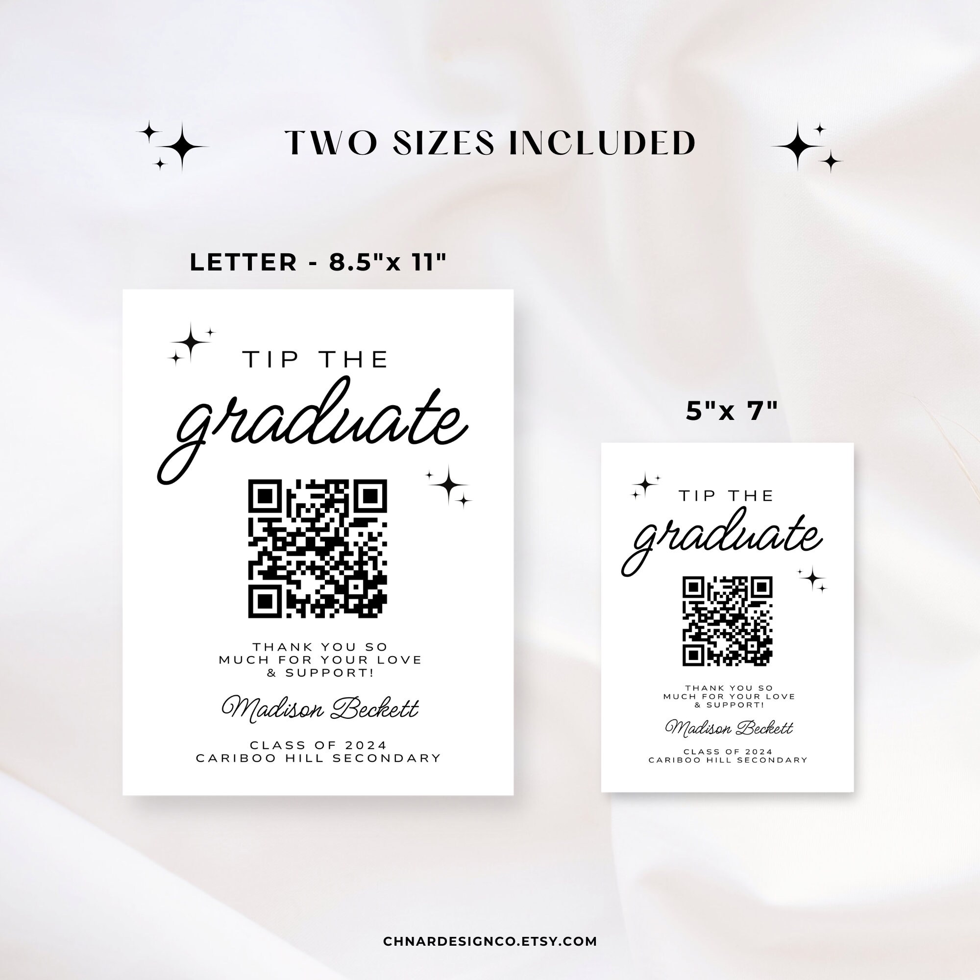Tip the Graduate Sign, QR Code for Grad Party, Cashapp Venmo Gift for ...