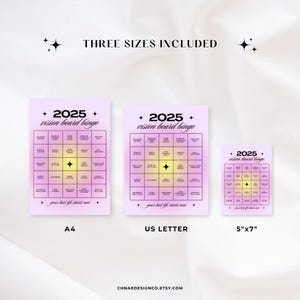 Bingo Vision Board Editable, Printable 2025 New Years Goals Tracker ...