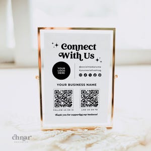 Scan to Connect With Us Editable QR Code, Printable Lets Get Social ...