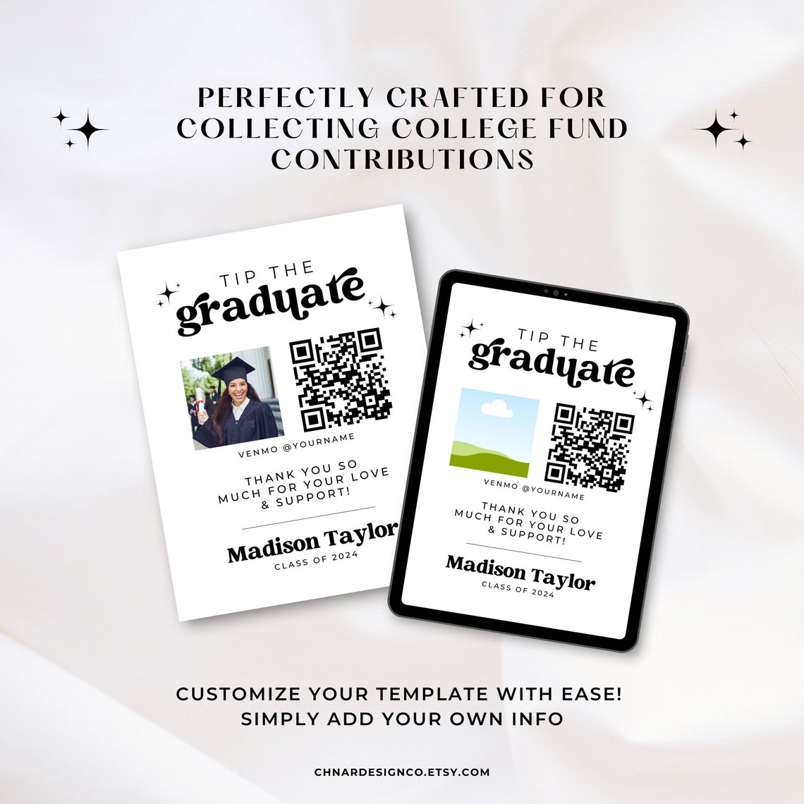 Tip the Graduate Sign, Graduation Party Sign With Editable QR Code ...