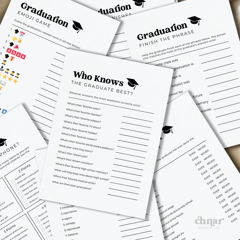 Printable Graduation Party Games Bundle, Class of 2025 Grad Games, Who ...