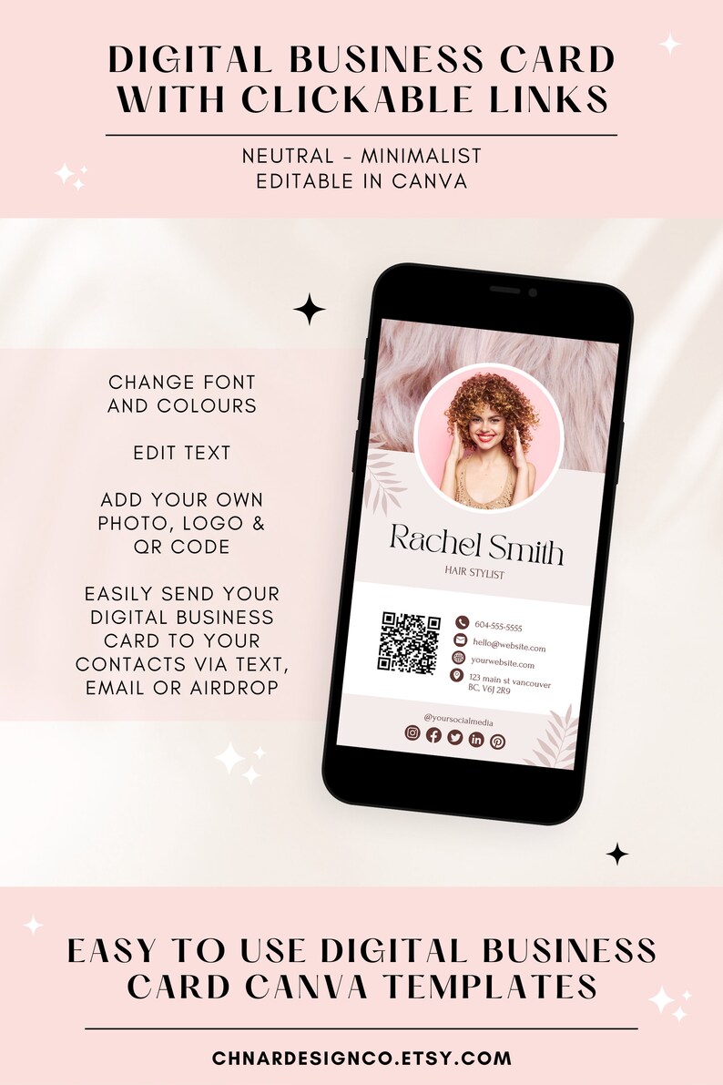 Digital Tap Business Card, Digital Business Card Clickable Links, Qr ...